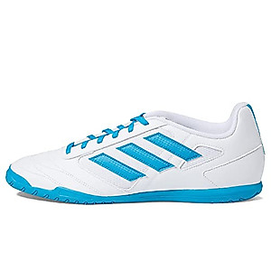 adidas Men's Super Sala 2 Soccer Shoe, White/Bold Aqua/Bold Aqua, 9