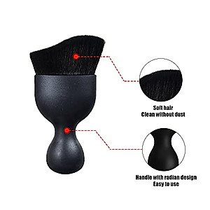 Ajxn 1 PC Car Interior Cleaning Tool Brush, Soft Bristles Detailing Dusting Brush, with Cover Curved Crevice Beauty Brush, Universal for Car Dashboard, Screen, Scratch-Free Cleaning Brush (Black)