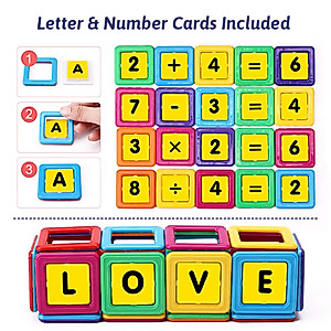 nicknack Mini Magnetic Blocks Toys Magnetic Tiles Building Blocks for Kids Baby and Toddler Gift Magnet Stacking Block Toys, 116pcs