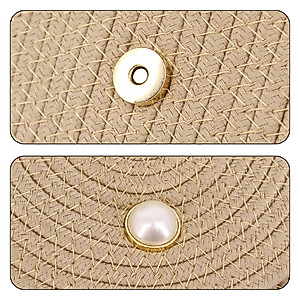 jascaela Women's Straw Woven Crossbody Bag Summer Beach Clutch Purse - Khaki