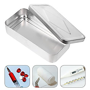 Scicalife 2pcs Aluminum Rectangular Storage Box Small Needle Container Empty Hinged Tins Box Sewing Needle Case Small Tin with Lid