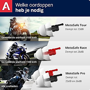 Alpine MotoSafe Race - Motorcycle Ear Plugs for Wind Noise Reduction - 20dB - Motorcycle Hearing Protection - Ultra Soft Comfortable Motorcycle Hearing Protection - 1 Pair