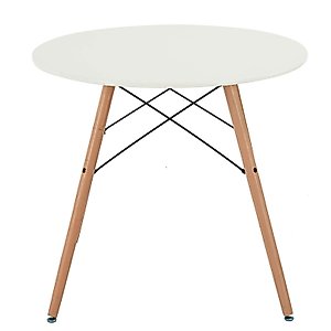 FurnitureR Multifunctional Home Kitchen Living Room Corner Small Spaces Leisure Dining Table Round 31.5 Inch, White