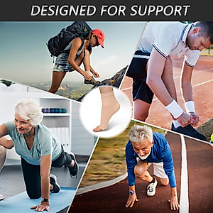 2 Pack Ankle Brace Compression Sleeve 8-15 mmHg Open Toe Сompression Socks Women&Men for Swelling,Plantar Fasciitis,Sprain Beige S/M