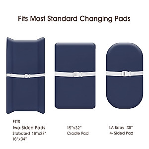 PHF Baby Changing Pad Covers for Boys Girls, 2 Pack Ultra Soft Breathable Microfiber Changing Pad Table Sheets for Most Baby Changing Pads, Light Grey & Navy