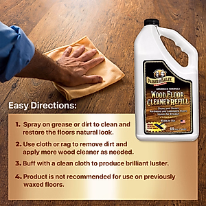 PARKER & BAILEY WOOD FLOOR CLEANER – Use on Hardwood, Laminated or Faux Finished Floors. Shine Restorer Protector, Surface Cleaner House Cleaning Supplies Home Improvement, Natural Look, Cuts Grease