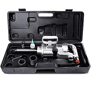 Goplus 1” Impact Wrench, Air Impact Gun with 1-1/2" & 1-5/8" Sockets, 6 Inch Extended Anvil, 1/2" NPT Air Inlet, Carrying Case, Pneumatic Impact Gun for Car Truck Tire, Max Torque Output 1900 ft