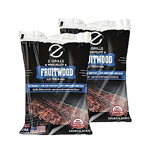 Z GRILLS Premium BBQ Wood Pellets for Grilling Smoking Cooking,20 LB Per Bag Made in USA (Fruitwood, 2packs)