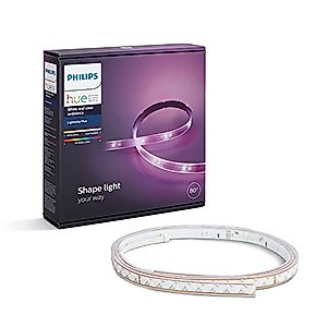 Philips Hue 800276 White and Color Ambiance LightStrip Plus Dimmable LED Smart Light (Requires Hue Hub, Works with Alexa, HomeKit & Google Assistant), 80 inch