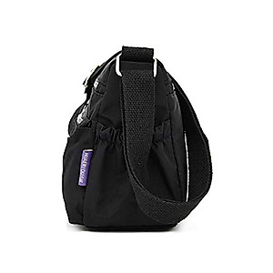 PATOPO Women Nylon Shoulder Bag Waterproof Canvas Bag Vintage Crossbody Bags Shopping Handbags Fashion Ladies Messenger Bag Black