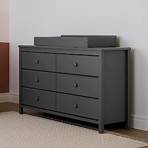 Storkcraft Kenton 5 Drawer Dresser (Gray) & STORKCRAFT Alpine 6 Drawer Dresser - Gray
