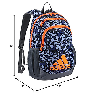 adidas Young Creator backpack, Flow Blur/Onix Grey/Signal Orange, One Size