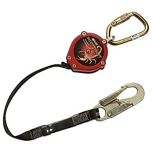 Honeywell PFL-2-Z7/9FT Miller by PFL-2-Z7/9FT 9' Scorpion Polyester Web Retractable Personal Fall Limiter w/Locking Snap Hook End Connector &Steel Twist-Lock Carabiner Unit Connector, 15.34 fl. oz.