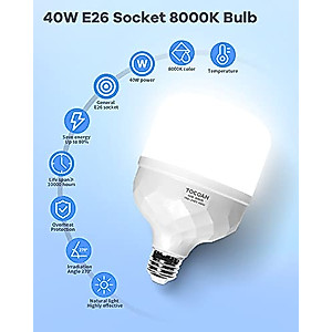 Tocoan Softbox Photography Lighting Kit, 2packs 27 x 20 inches Photo Studio Equipment & Continuous Lighting System with 40W 8000K LED Bulbs Professional Studio Lighting, Live Streaming, YouTube