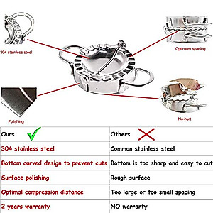 Stainless Steel Dumpling Ravioli Maker Press,AUAM 2 Pack Pierogi Mold - Wonton Mould, Easy-tool for Dumpling Wrapper Dough Stamp Cutter Pastry Pie Making (Small 3 inch,Large 3.75 inch)