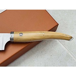 Laguiole en Aubrac Cuisine Gourmet Stainless Fully Forged Steel Made In France Cook's Chef 's Knife, 8-in / 20.3cm (Boxwood Handle)