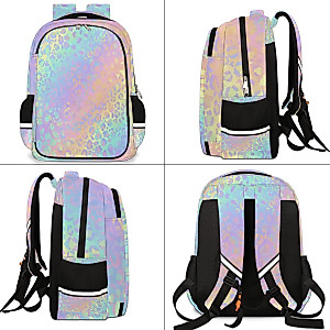 CFERSAN Rainbow Multifunctional Backpack Durability Laptops Water Resistant College School Travel Backpack Gifts for Men Women Girls
