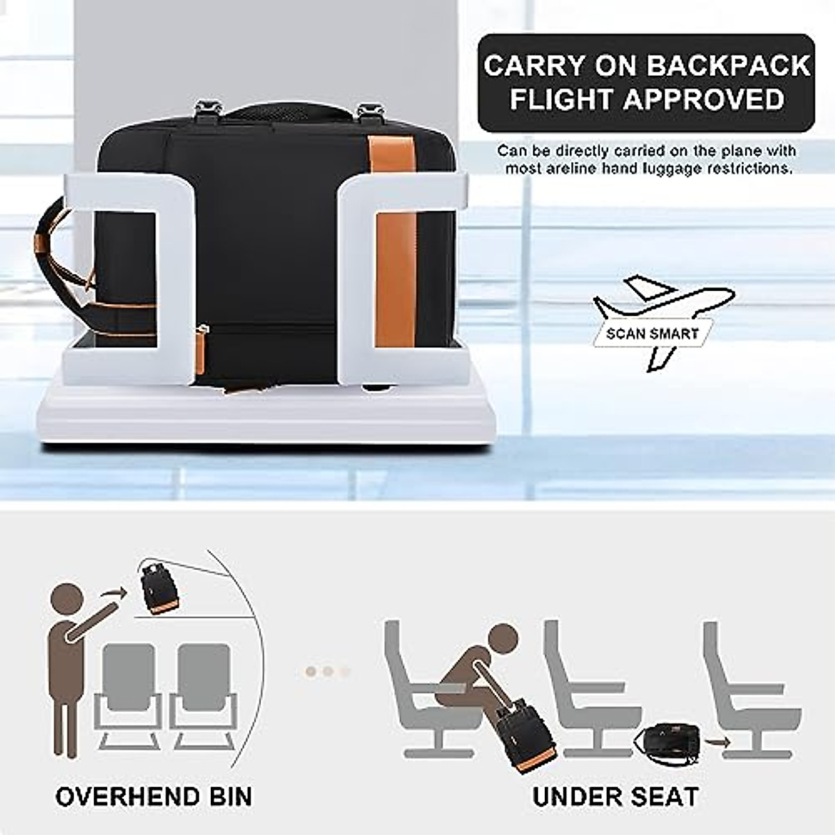 ACESAK Large Travel Backpack for Women Men - 40L Carry On Backpack Airline Approved Personal Item Bag for 15.6 Inch Laptop Backpack, Hiking Waterproof Outdoor Sports Casual Daypack Travel Essentials