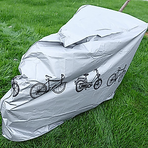 OUKENS Waterproof Bike Cover, Mountain Bike Dust Cover Thickened Rainproof Cover for Motorcycle Electric Bike Grey