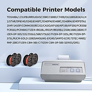 Porelon 11216 myCartridge Replacement for GR24 Porelon 11216 Universal Twin Spool Calculator Ribbon Compatible with NuKote BR80c Dataproducts R3027 Sharp El-1197 P-III Printer (Black/Red,12 Pack)