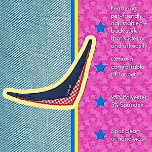 Doggy Parton Blue Printed Denim & Gingham Print Bandana for Pets Large/X-Large