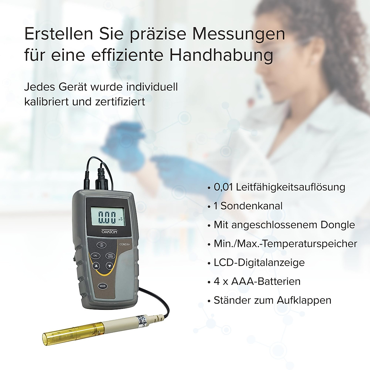 Oakton AO-35604-00 CON 6+ Handheld Conductivity Meter with Probe