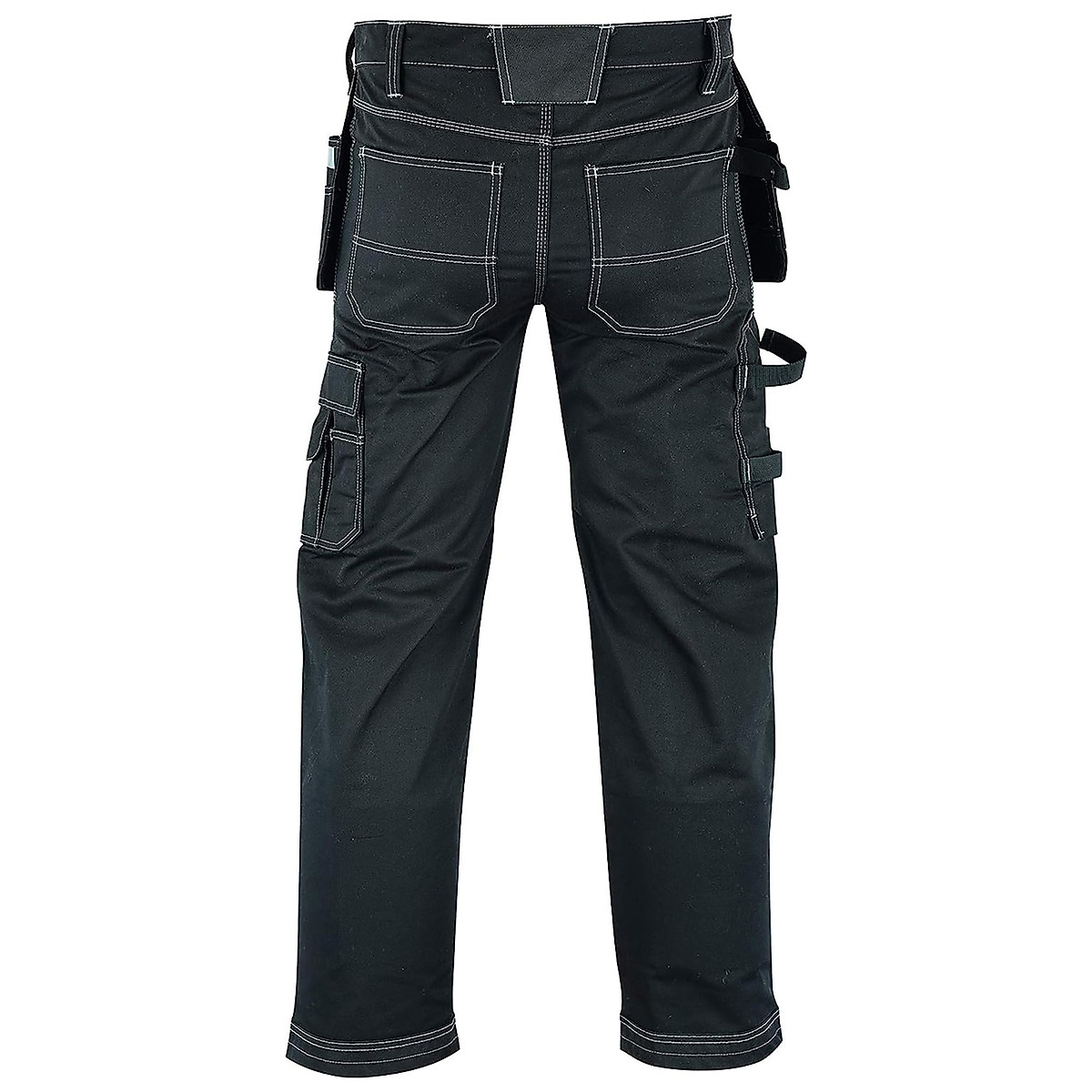 MS9 Men's Work Pants Casual Tactical Trousers Jeans with Holster Pockets Black