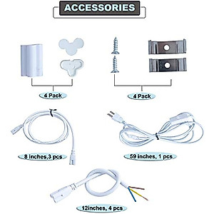 4 Pack LED UV Black Light Bar 1FT 10W T8 Integrated V Shaped, Blacklight Fixture for Blacklight Poster and Party, Fun Atmosphere Led Stage  with Built-in ON/Off Switch(1ft 10w, 4 Pack)