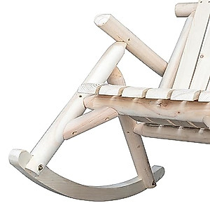 vinmax Outdoor Fir Wood Rocking Chair - Log Color | Courtyard Patio Furniture with Classic Design | Wooden Outdoor Rocker for Garden and Porch