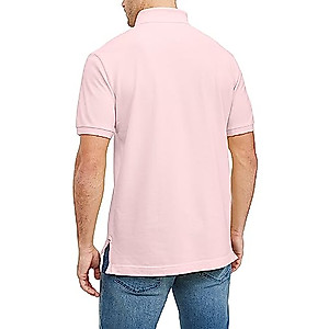 Tommy Hilfiger Men's Short Sleeve Polo Shirt in Classic Fit, Pebble Pink 2X-Large