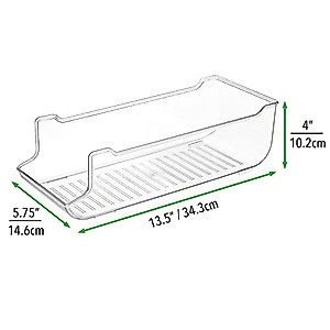 mDesign Large Plastic Pop/Soda Can Dispenser Storage Organizer Bin for Kitchen Pantry, Countertops, Cabinets, Refrigerator - Holds 9 Cans - BPA Free, Food Safe, 4 Pack - Clear