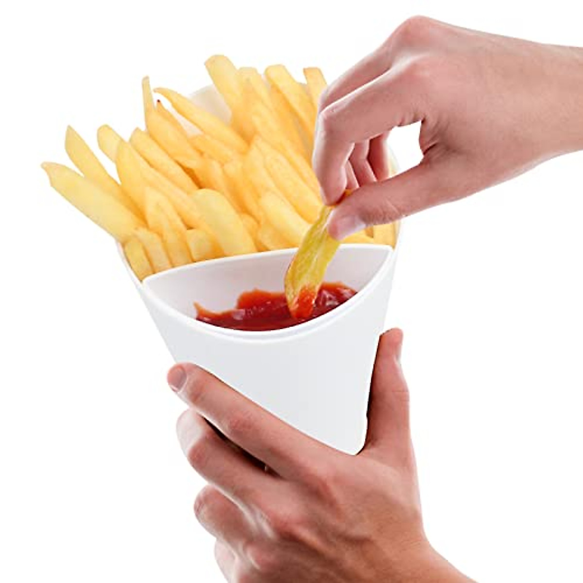 TBWHL IN-car French Fry Holder with Sauce Cup Holder Dip Set 2 In 1 French Fry Cone Dipping Cups For French Fries And Veggies
