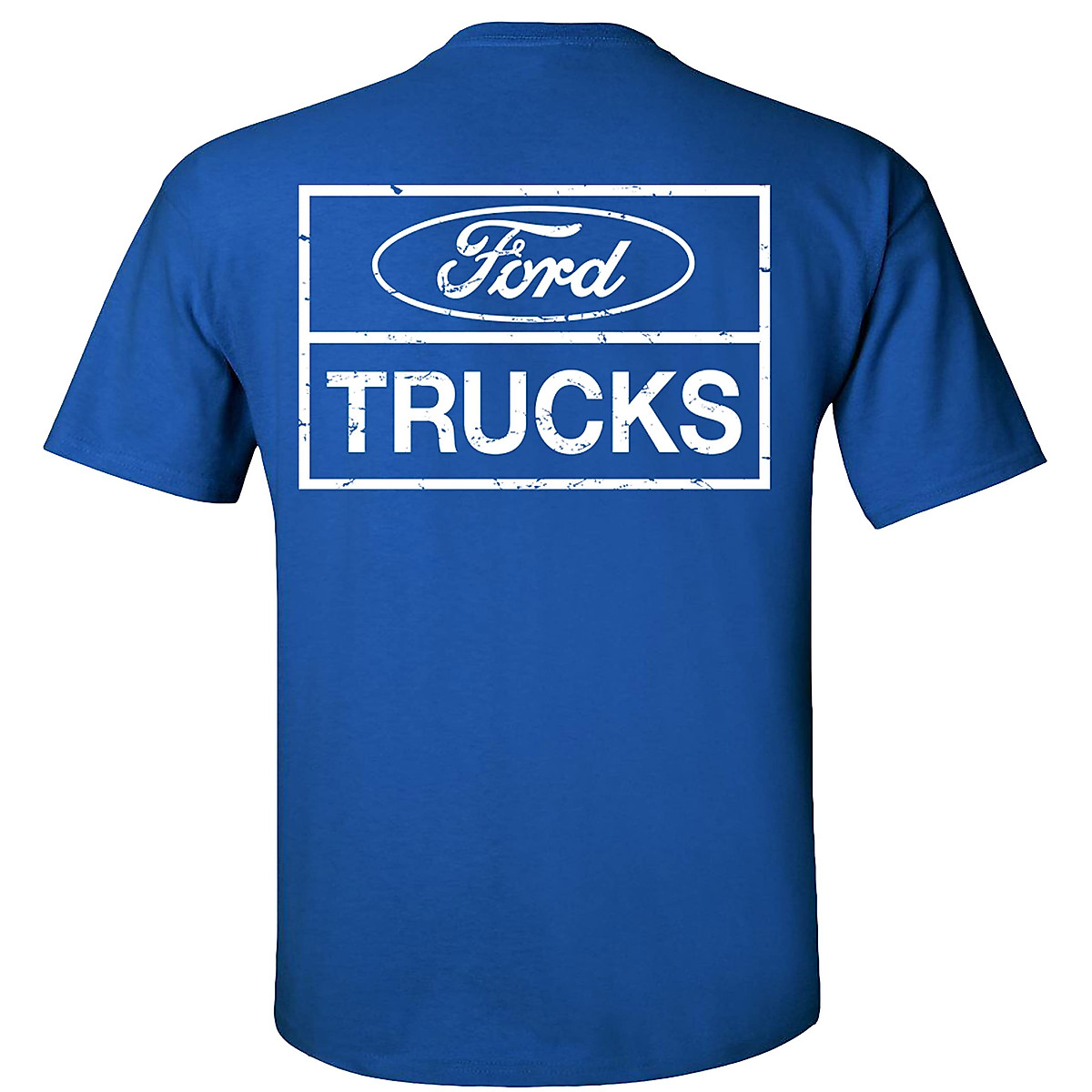Fair Game Ford Trucks White Square Logo T-Shirt F&B Adult Unisex-Royal Blue-XL