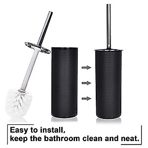 CERBIOR Bathroom Accessories Set 6 Piece Bath Ensemble Includes Soap Dispenser, Toothbrush Holder, Toothbrush Cup, Soap Dish for Decorative Countertop and Housewarming Gift, Black