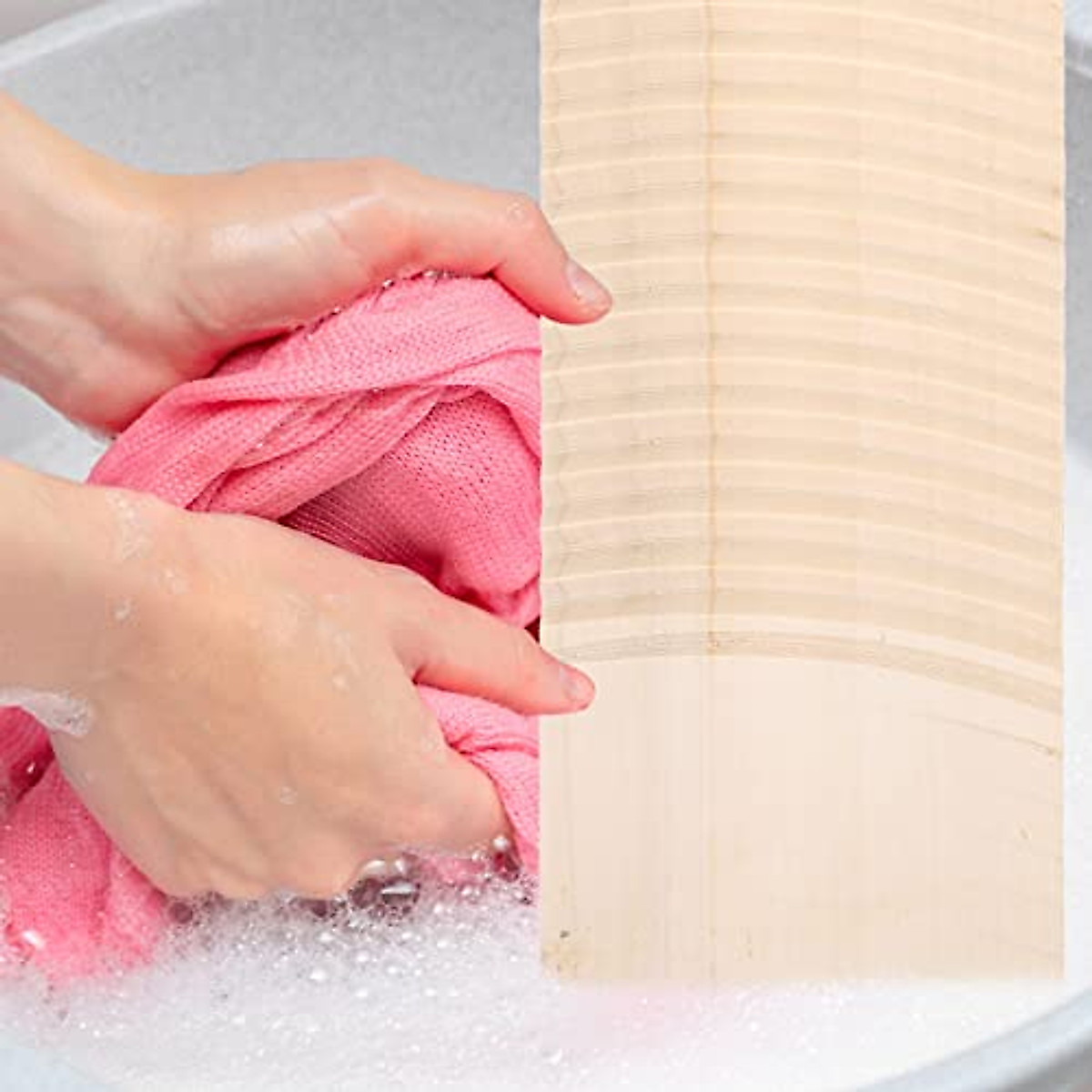 TOPBATHY Wooden Clothes Washboard Hand Wash Laundry Board Scrubbing Washboard for Home Store School