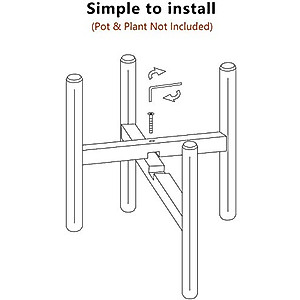 Mkono Plant Stand Mid Century Wood Flower Pot Holder (Plant Pot NOT Included) Modern Potted Stand Indoor Display Rack Rustic Decor, Up to 10 Inch Planter, Brown