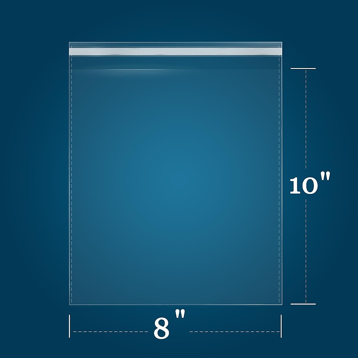 iMailer - 100 Count - 8" x 10" Self Sealing Cellophane Bags - Clear Cello Resealable Plastic Poly Bags for Art Prints, Packaging, Photo, Jewelry