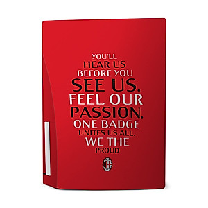 Head Case Designs Officially Licensed AC Milan Typography Art Matte Vinyl Faceplate Sticker Gaming Skin Decal Cover Compatible With Sony PlayStation 5 PS5 Disc Edition Console & DualSense Controller
