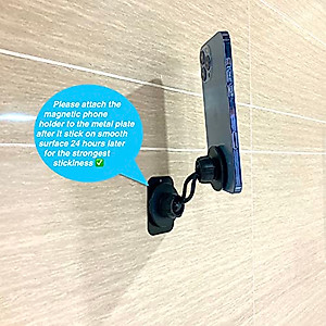 ARMOLABX Dual Magnetic Phone Holder for Gym, Gym Phone Holder for Videos, [720 Degree Rotating] Double Sided Magnet Phone Holder Attach to Any Metal Surface [4 Pack Metal Plate Included]