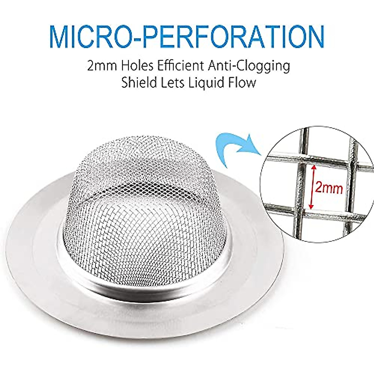 MLD Kitchen Sink Strainer Stainless Steel, kitchen Sink Drain Strainer, Sink Strainers for Kitchen Sinks (Inner Ring Size- 4 CM, Material-Stainless Steel)