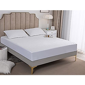 HIGHSEASON 100% Waterproof Cooling Mattress Protector King Size with 3D Air Fabric Cooling Feel Ultra Soft Protector Cover Breathable Noiseless Fitted 8" - 21" Extra Deep Pocket (78"X80", White)