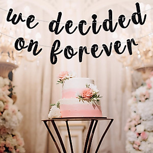 We Decided on Forever Banner, Sweet Engagement Bridal Shower Party Decorations, Future Mr&Mrs/Just Engaged, Newly Engaged Couple Engagement Wedding Party Decoration Supplies