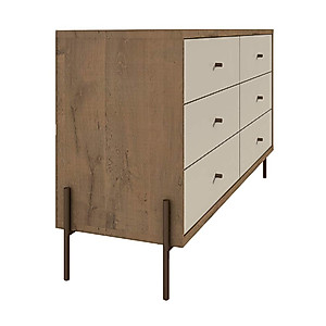 Manhattan Comfort Joy Wood 6 Drawer Double Dresser in Red