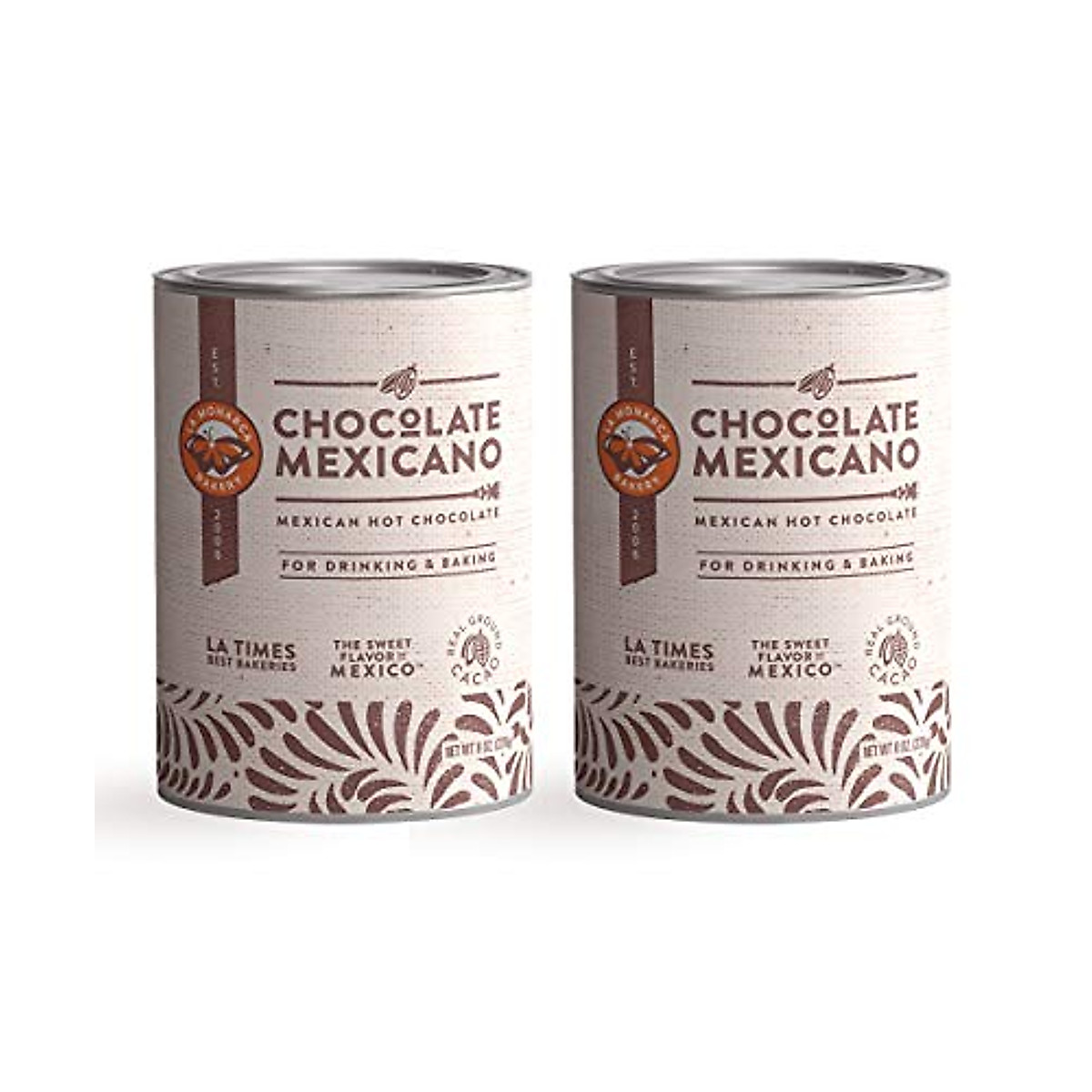 Mexican Hot Chocolate, 8 Ounce (Pack of 2), Authentic Mexican Style Hot Chocolate Mix with Organic Cacao Beans and Cinnamon by La Monarca Bakery