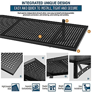 Sanhang 2Pack 1.3x4ft Garage Storage Wall Shelves, Wall Shelf Garage Storage Rack Floating Shelves (Black)