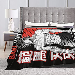 Anime Baki The Grappler Blanket Tapestry Sofa Office Bedroom Throw Blankets Super Soft Cozy Microfiber Blanket Bedding 40"X30"