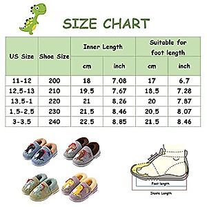 Kids Toddler Slippers Boys Girls Cute Dinosaur House Slippers Memory Foam Comfy Bedroom Home Slippers Winter Warm Indoor House Home Shoes
