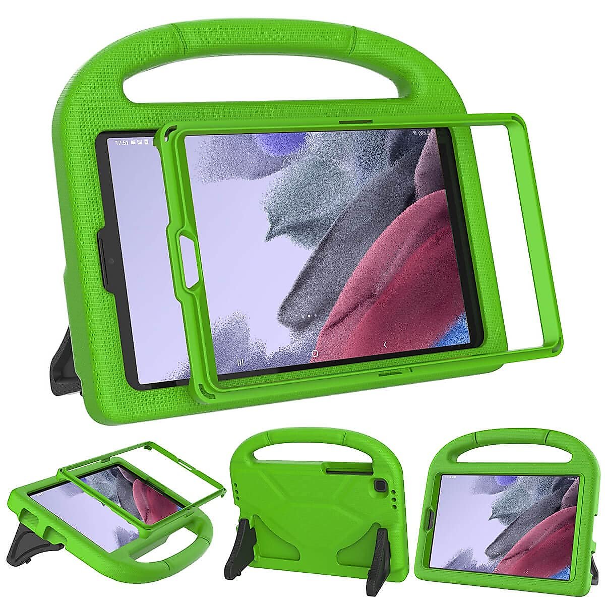 MOXOTEK Samsung Galaxy Tab A7 Lite 8.7" Tablet Case for Kids, Galaxy Tab A7 Lite Case with Screen Protector, Handle Stand Protective Case for Samsung Tab A7 8.7 inch 2021(SM-T220/T225/T227), Green
