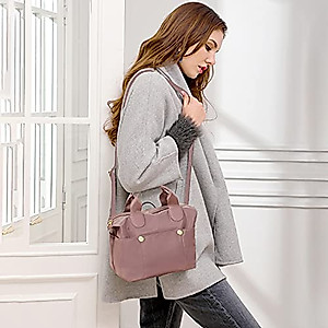 PORRASSO Women Crossbody Bag Fashion Shoulder Bag Multifunctional Handbag Ladies Satchel Nylon Messenger Bag for Travel School Work Daily Use Pink