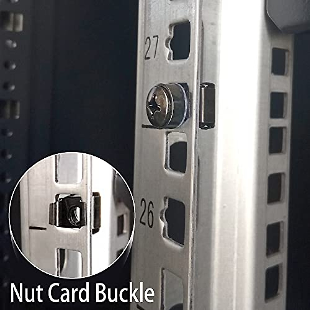 RIVECO Rack Screws & Cage Nuts for Server Cabinets & Racks Mounting Network Equipment Clip Nuts 50 Sets M6 x 16mm Black